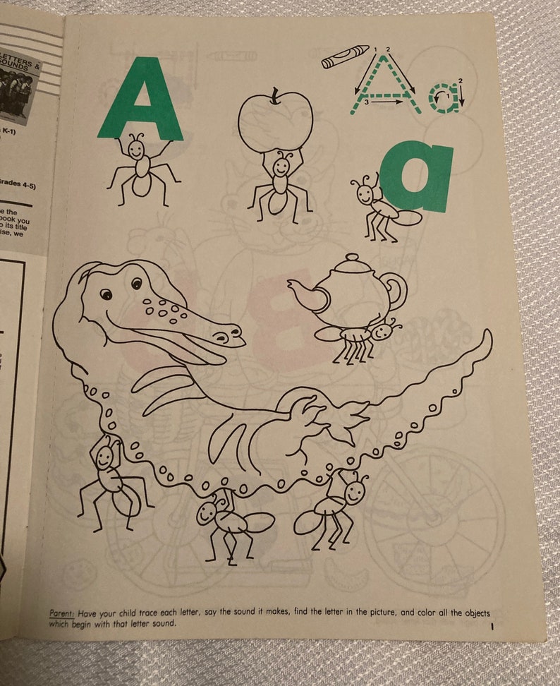 Vintage 1984 Golden Step Ahead Preschool Workbook ABC - Etsy