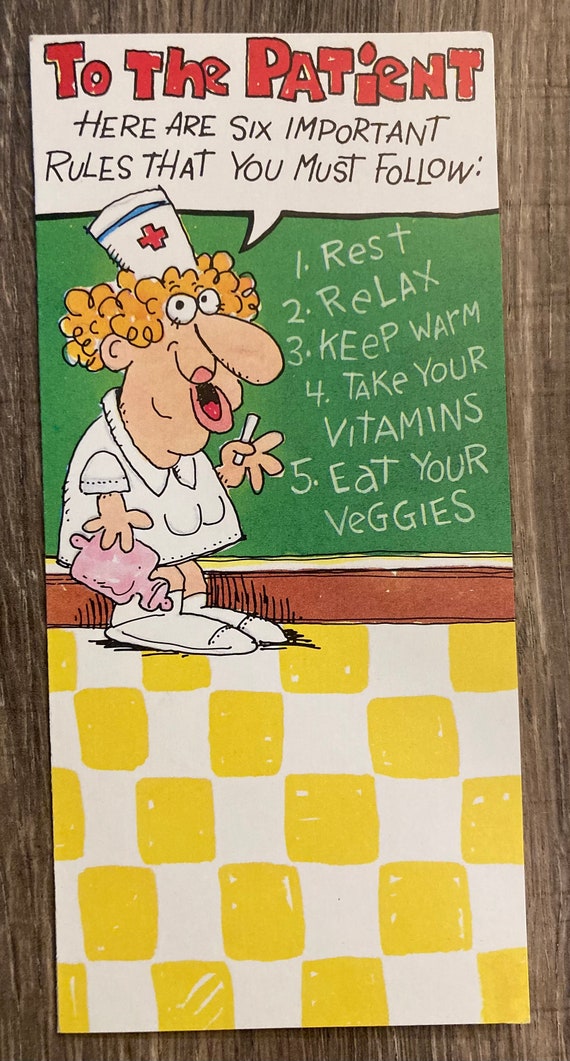 Vintage Funny Get Well Greeting Card by Olympicard | Etsy