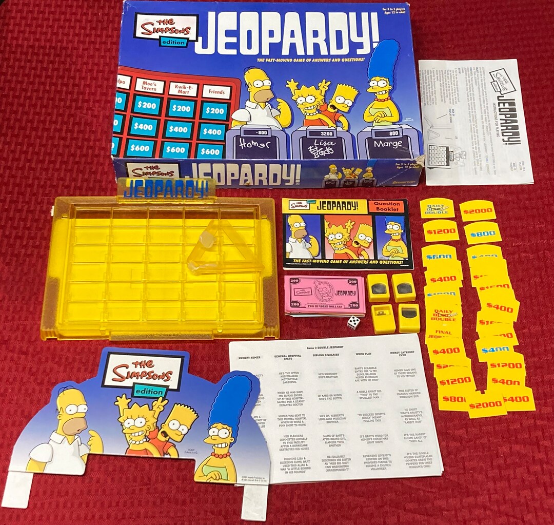 Vintage 2003 THE SIMPSONS JEOPARDY Boardgame Complete - Etsy