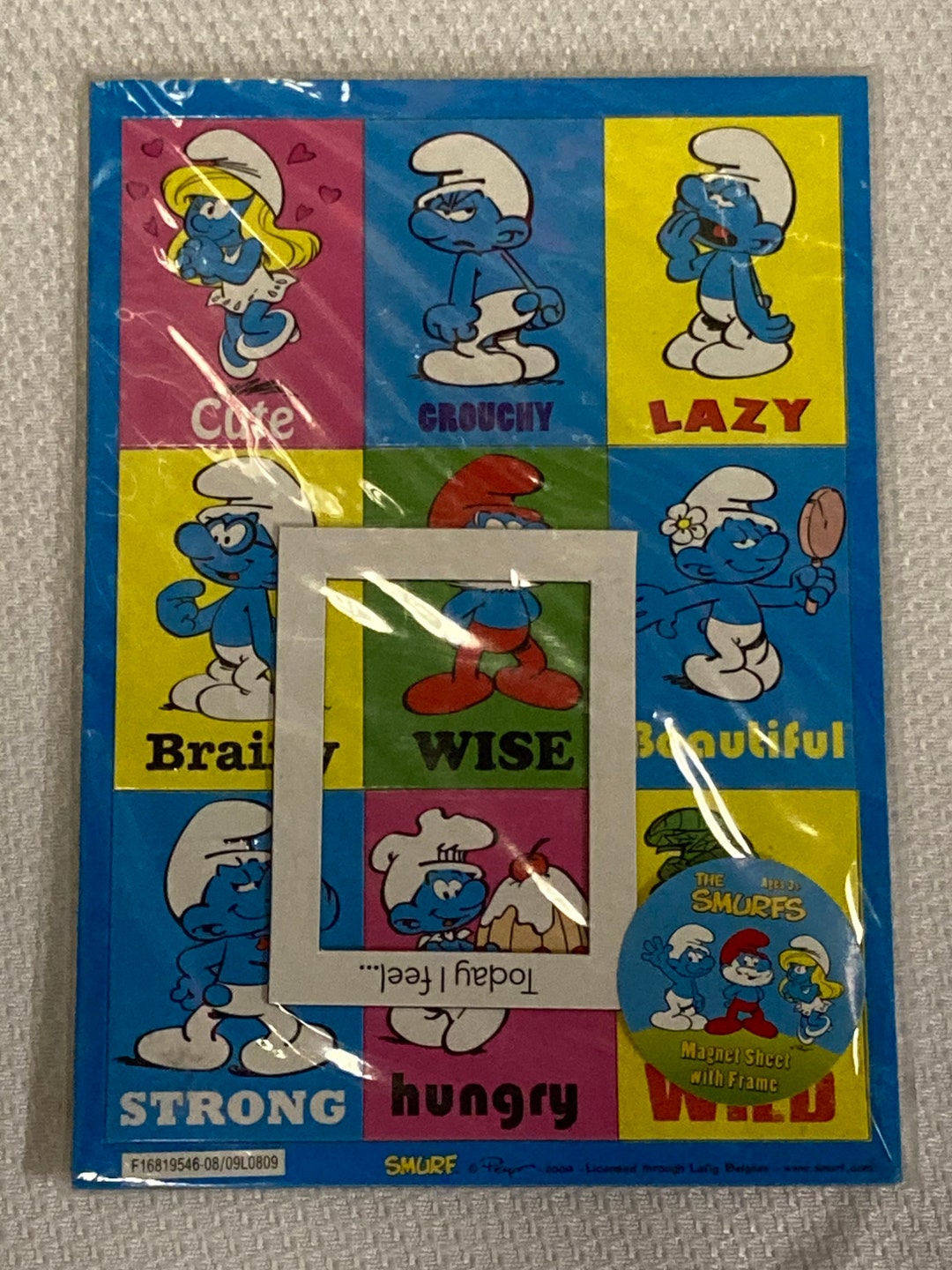 The SMURFS Magnet Sheet With Frame by Peyo - Etsy