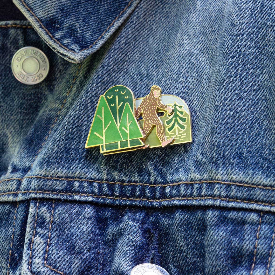 Sasquatch Sliding Enamel Pin - Etsy
