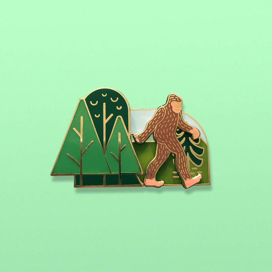 Sasquatch Sliding Enamel Pin - Etsy