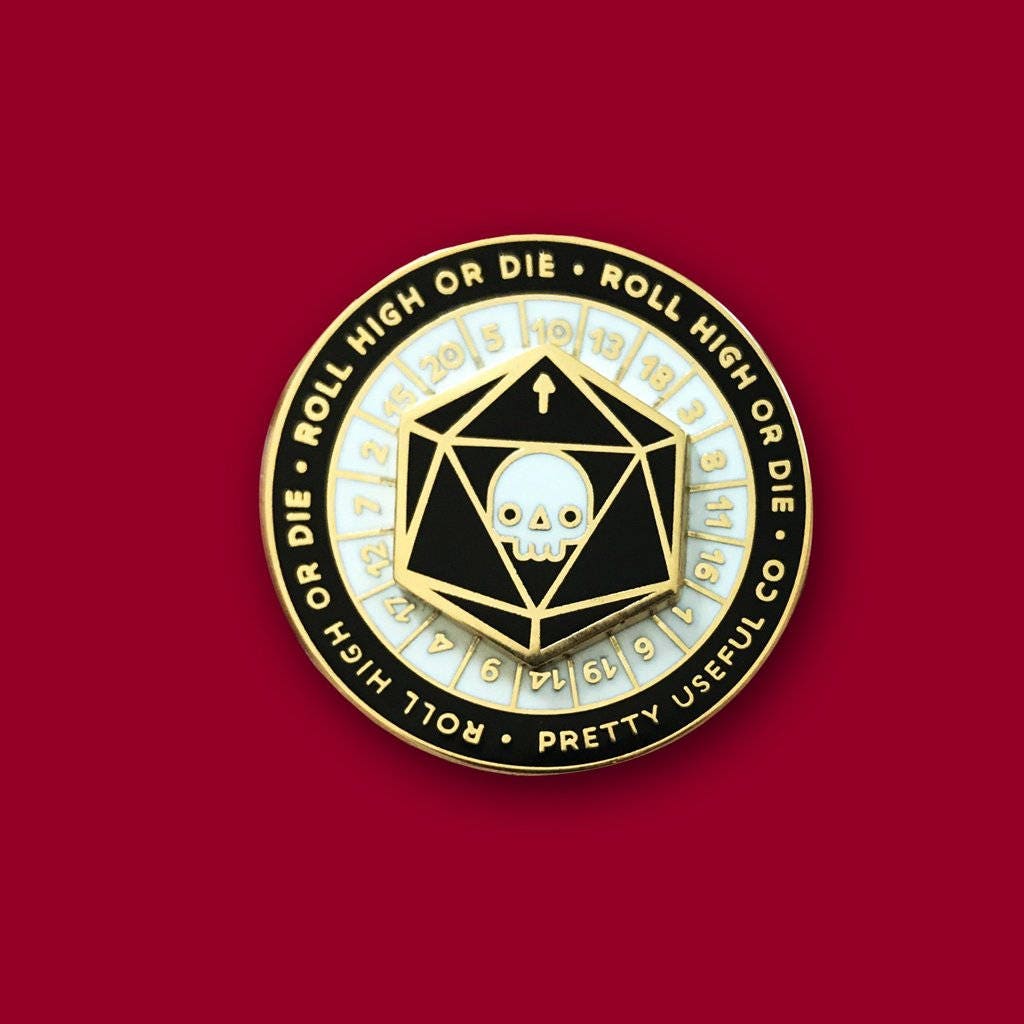 Roll High or Die: D20 Spinner Enamel Pin D&D - Etsy