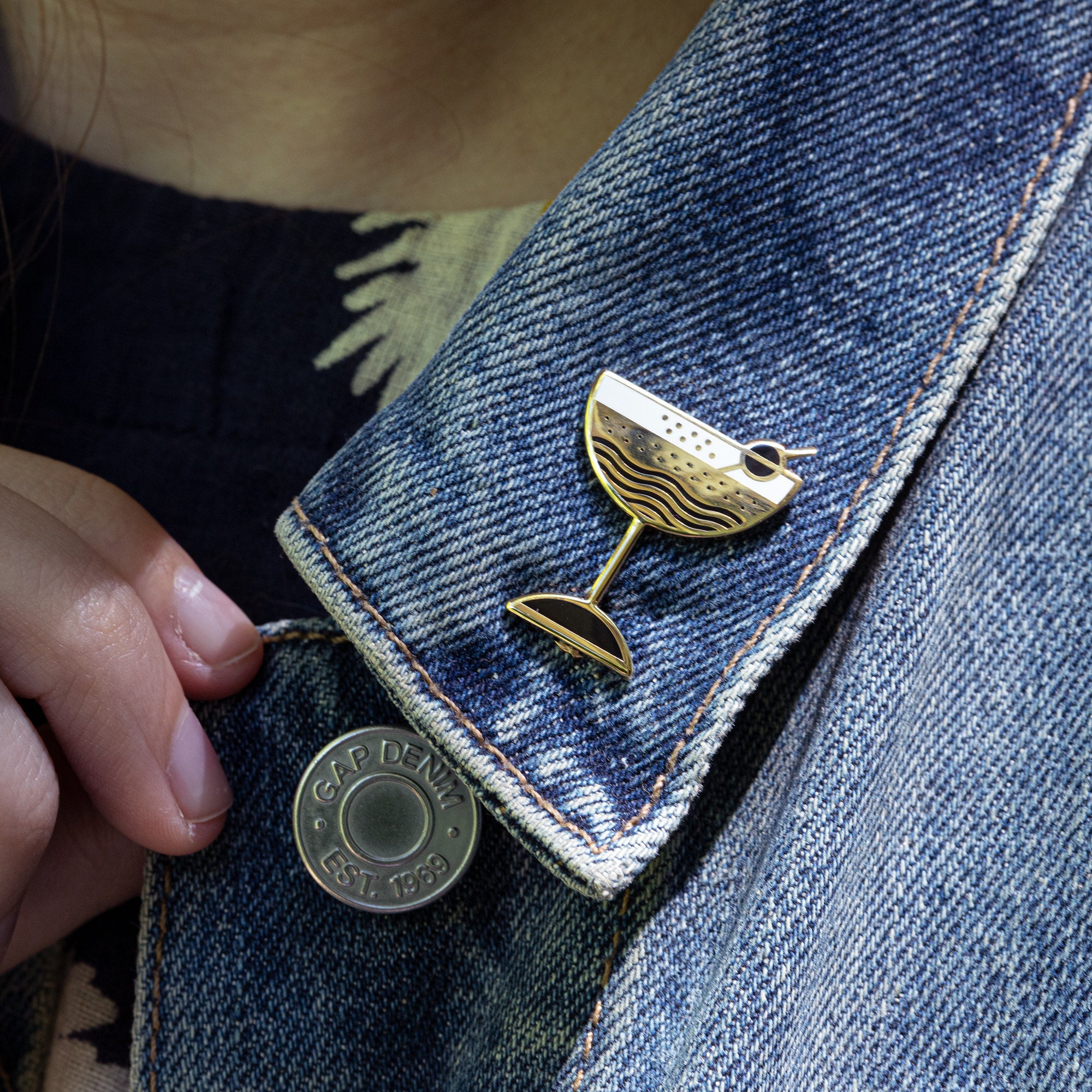 Manhattan Cocktail Enamel Pin | Etsy