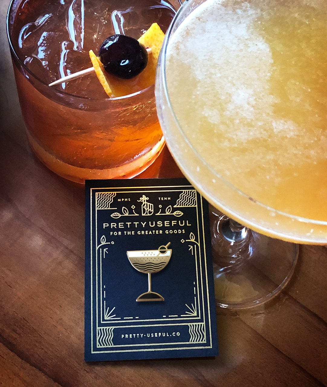 Manhattan Cocktail Enamel Pin | Etsy