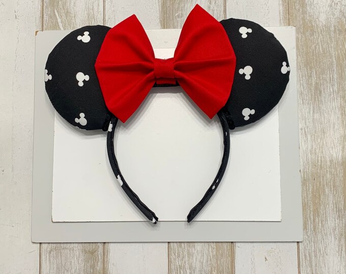 Black and White Mickey Heads Ears , Classic Mickey Head Minnie Ears ...