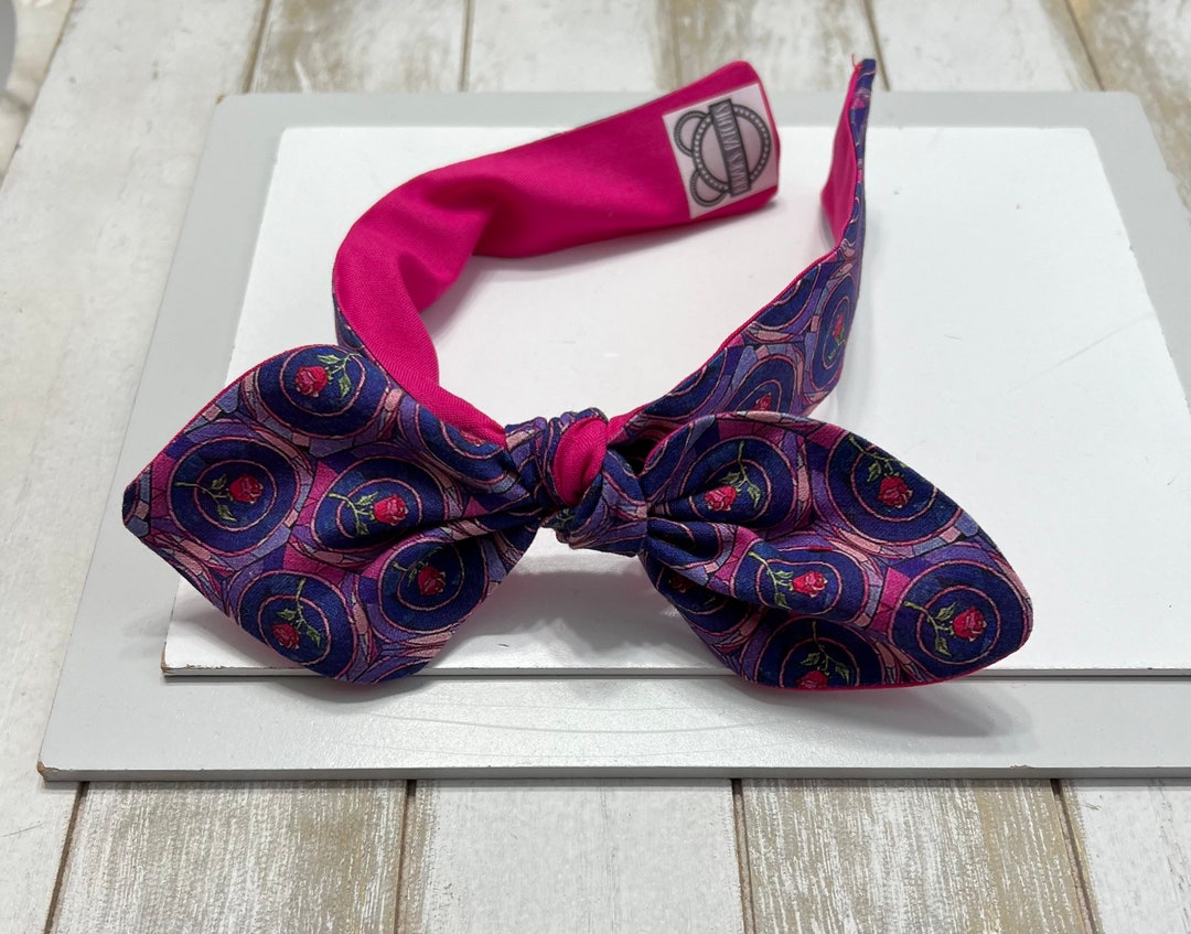 Disney Beauty and the Beast Knot Headband . Disney Headband . Stained ...