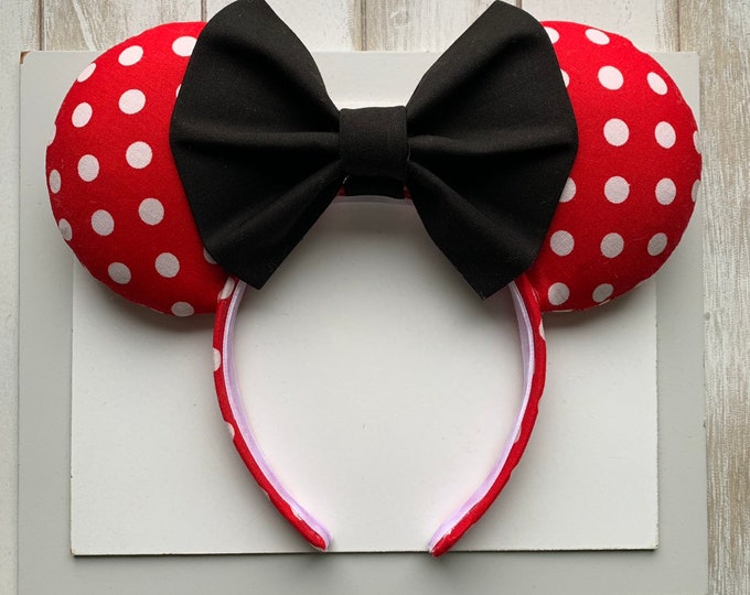 Minnie Mouse Inspired Ears, Mickey Ears, Polka Dot Minnie Ears . Polka ...