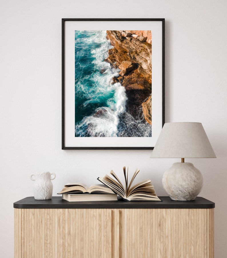 Sydney Coastal Cliff Wall Art Print – Ocean Waves Photography Poster - Etsy