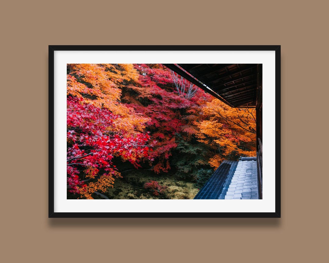 Japanese Garden Maple Trees Original Art Print Landscape IV, Autumn ...