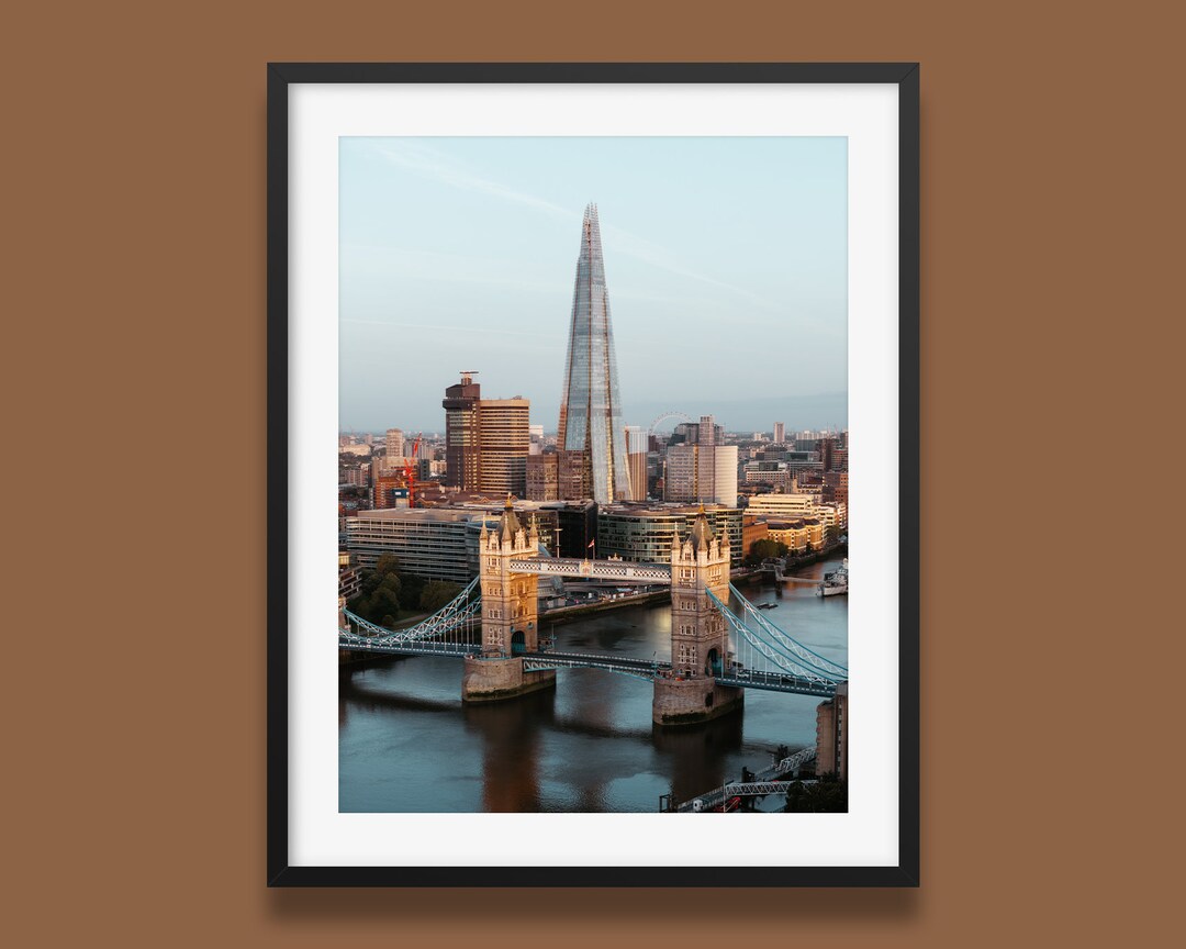 London Tower Bridge Print II, London Skyline Print, London the Shard ...