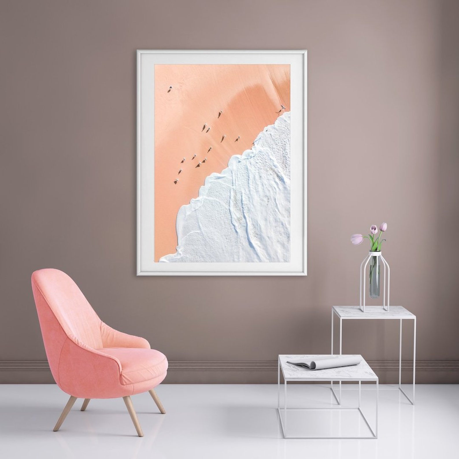 Peach Sand Beach Prints Set of 3 Ocean Beach Art Prints - Etsy