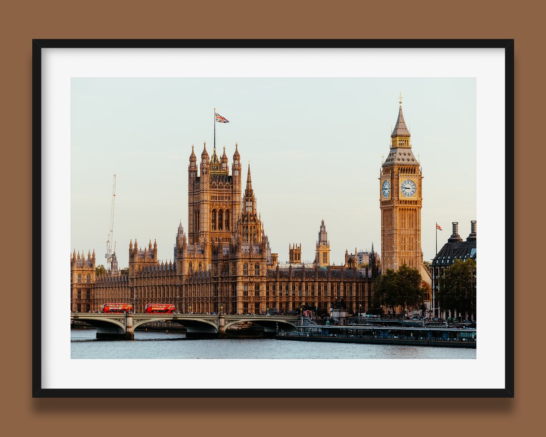 London Big Ben Print Palace of Westminster Print, London Bus Poster ...
