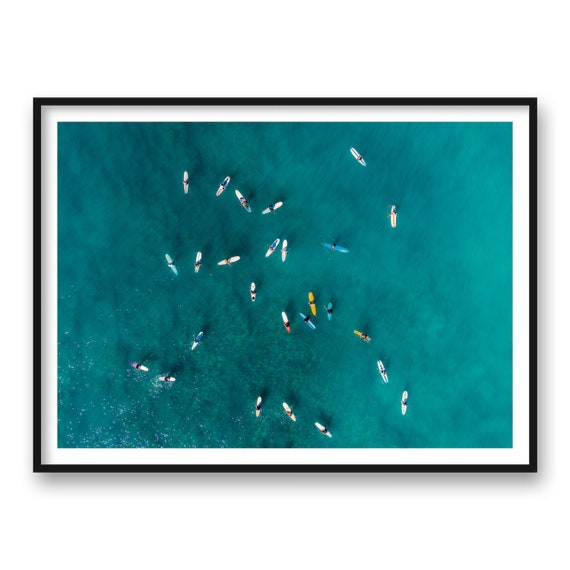 Ocean Print Waikiki Surfers Art Print Hawaii Ocean Beach - Etsy