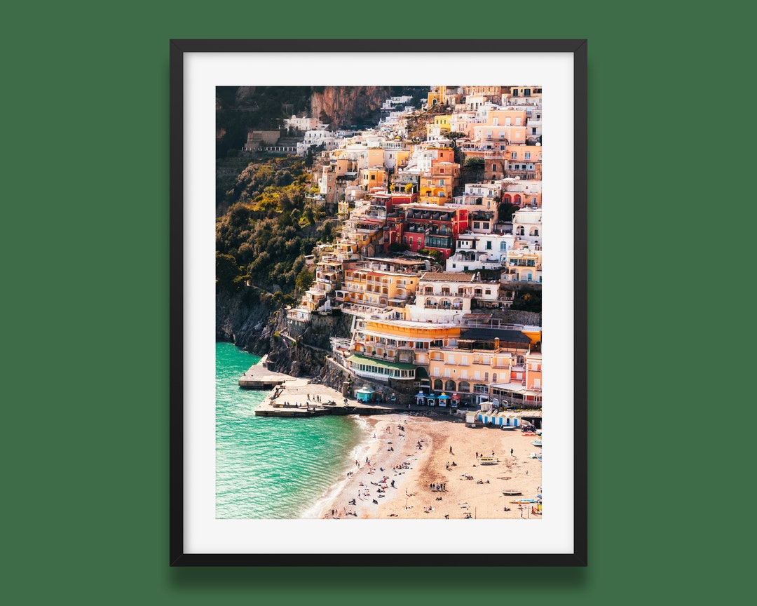 Positano Print | Positano Sunny Afternoon, Italy, Amalfi Coast Print ...