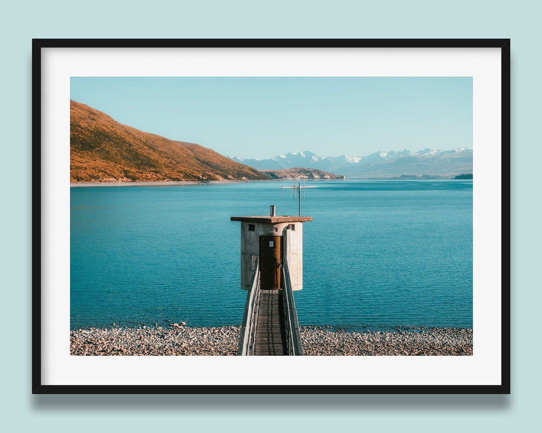Lake Tekapo Overlook Print New Zealand Print, Snowy Mountains Wall Art ...