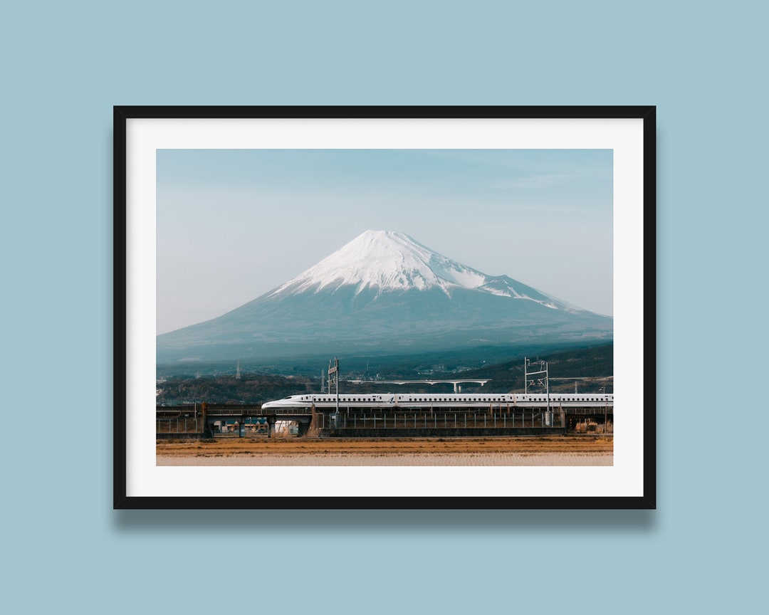 Japan Print | Mt Fuji Shinkansen Original Art Print, Japan Landscape ...