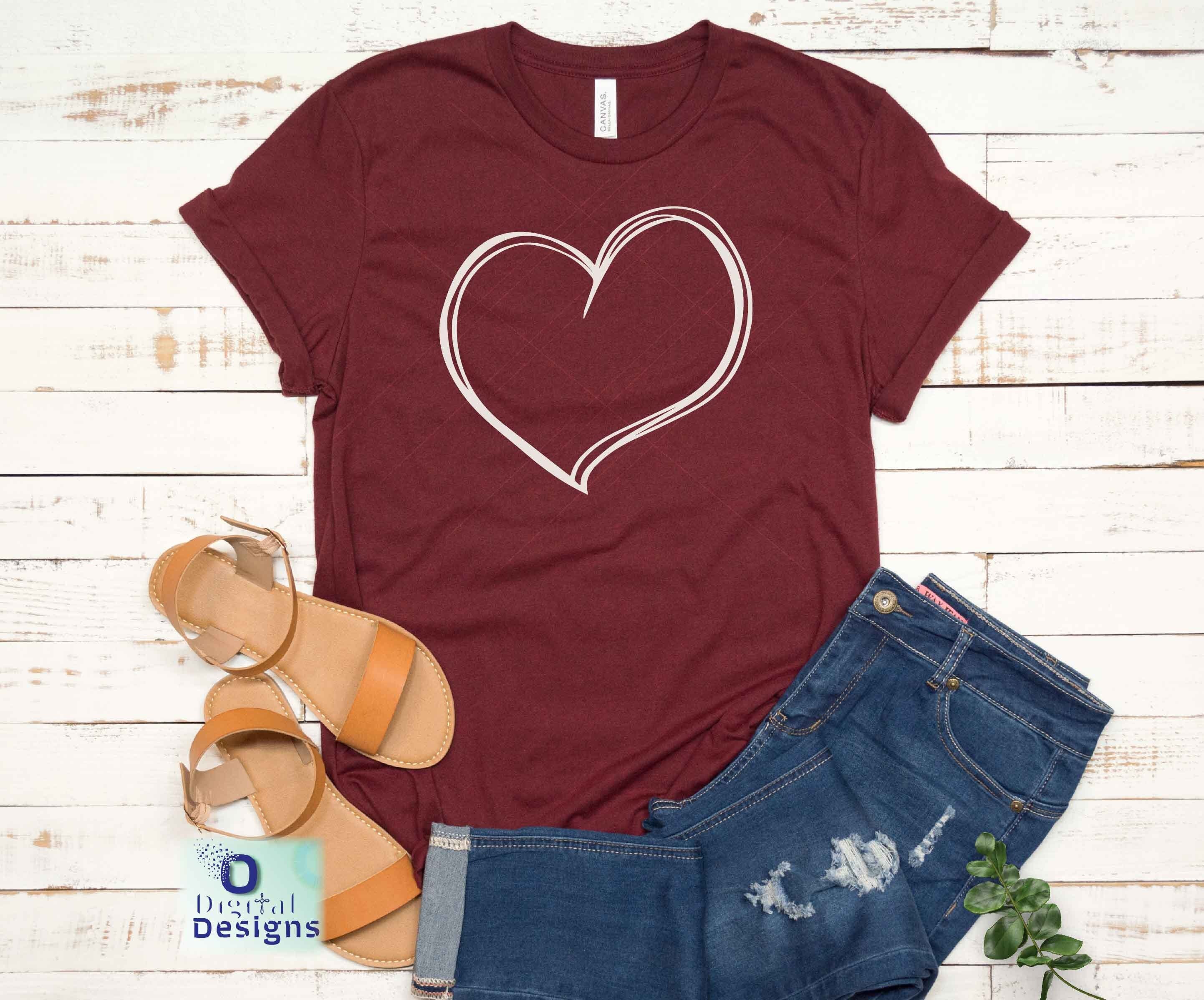 Hand drawn heart svg Red heart svg Love svg Doodle heart svg | Etsy