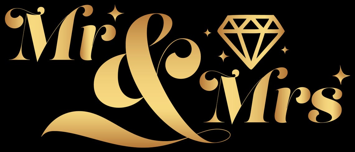 Mr and Mrs SVG Vector File Wedding Svg File Bride and Groom Svg Wedding ...