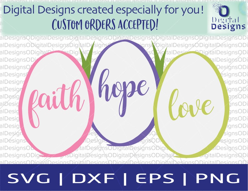 Faith Hope Love Svg Kids Easter Svg Easter Png Easter Egg Cut File Svg ...