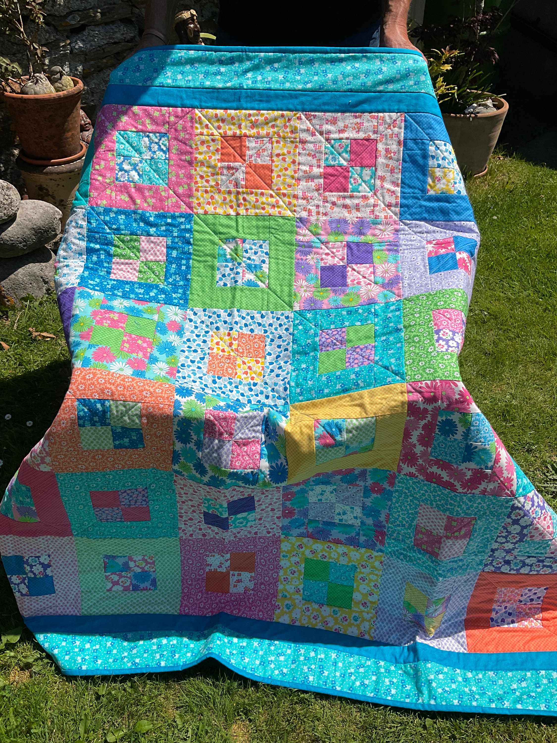 Large Patchwork Quilt and Cushion Covers - Etsy