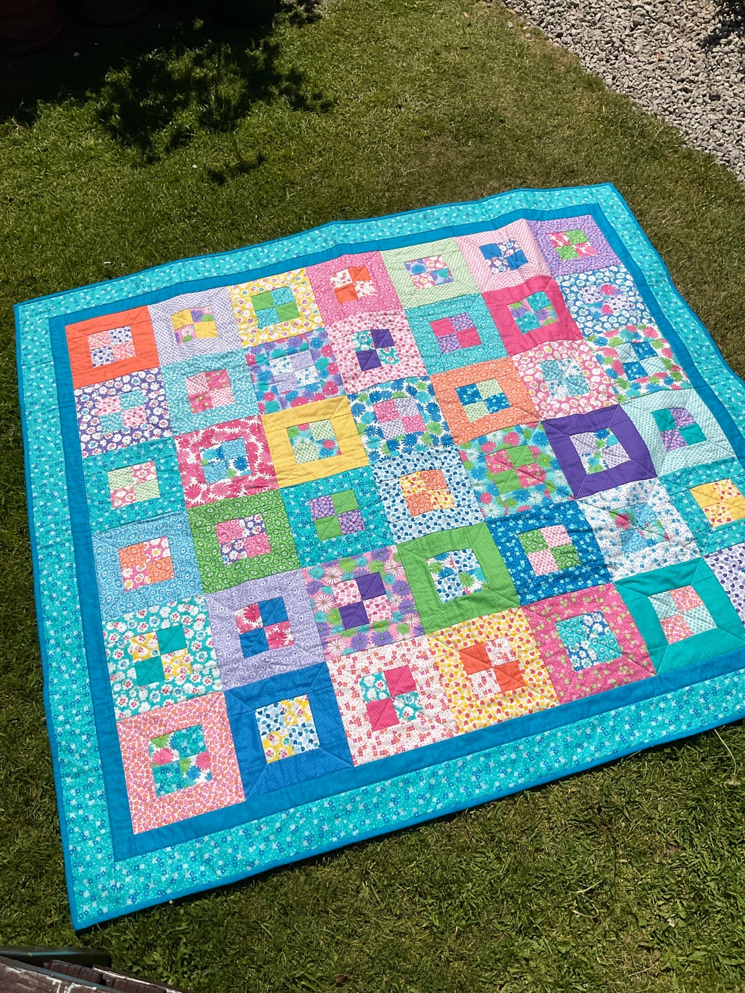 Large Patchwork Quilt and Cushion Covers - Etsy