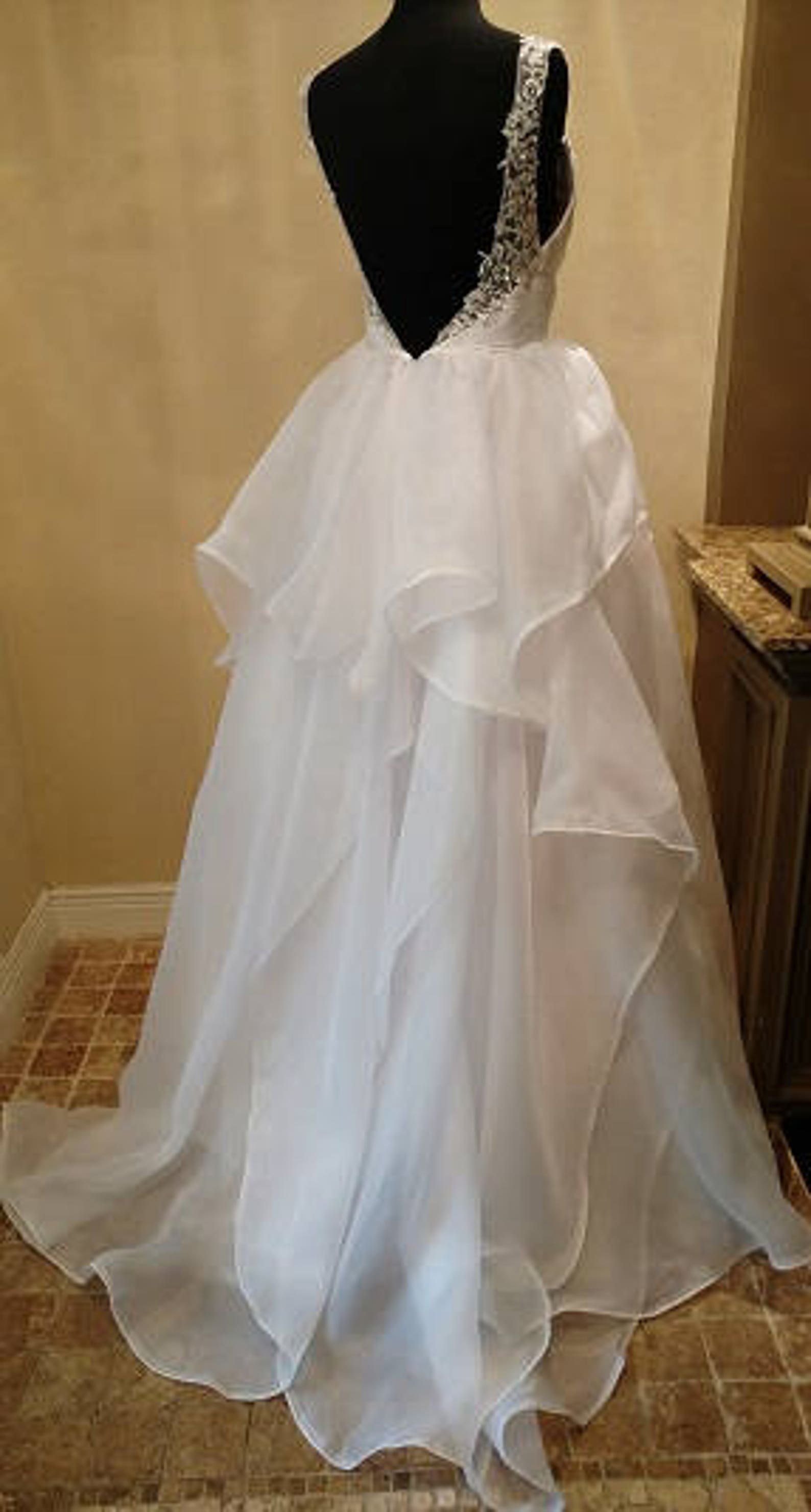 VANESSA Chiffon Layered Skirt With Low Back - Etsy