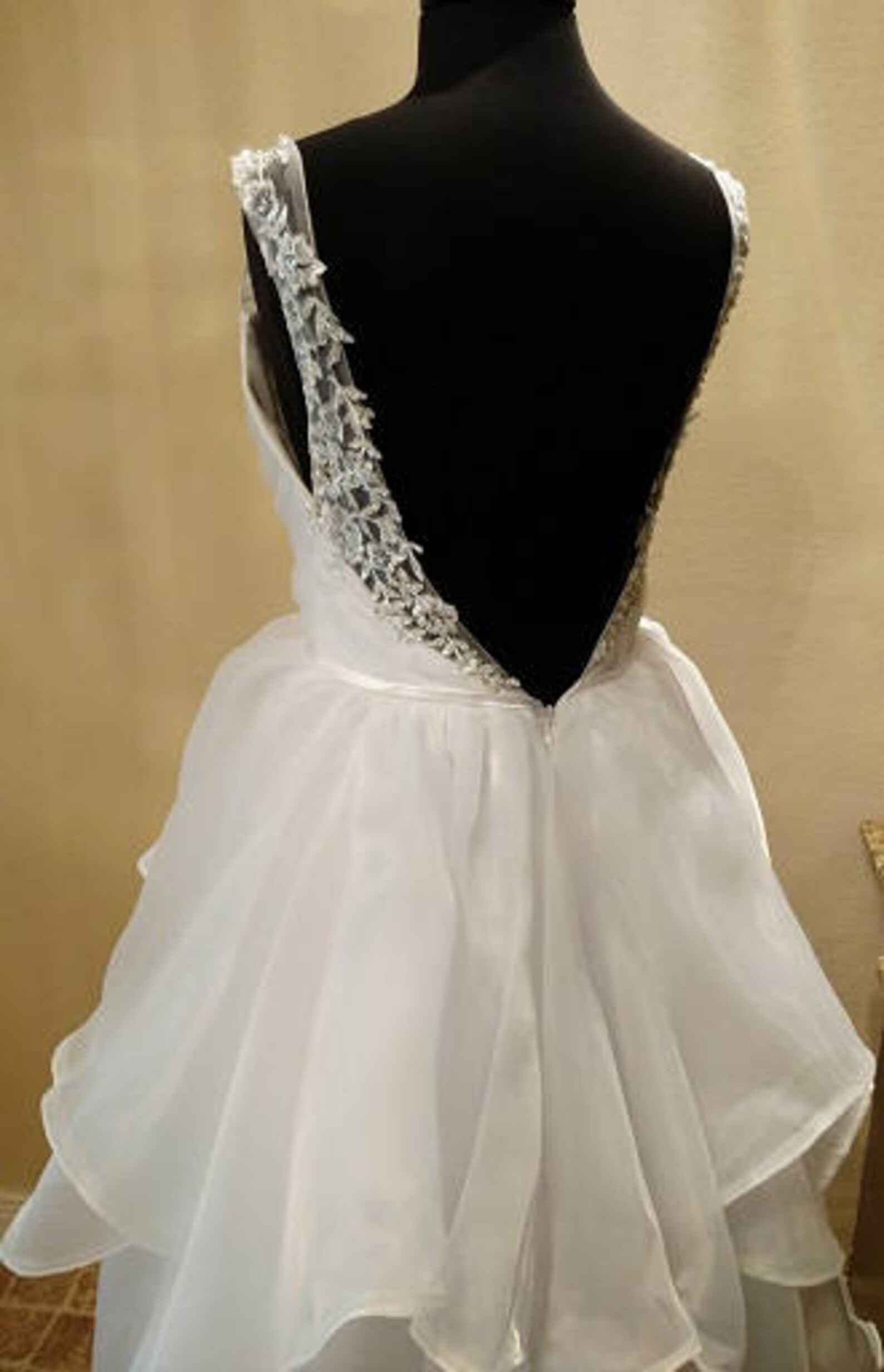 VANESSA Chiffon Layered Skirt With Low Back - Etsy