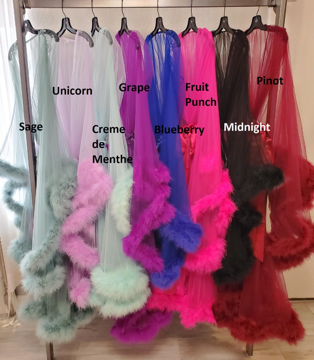 Top Gift for Her Lingerie Robe With Marabou Feathers, Bridal Shower ...