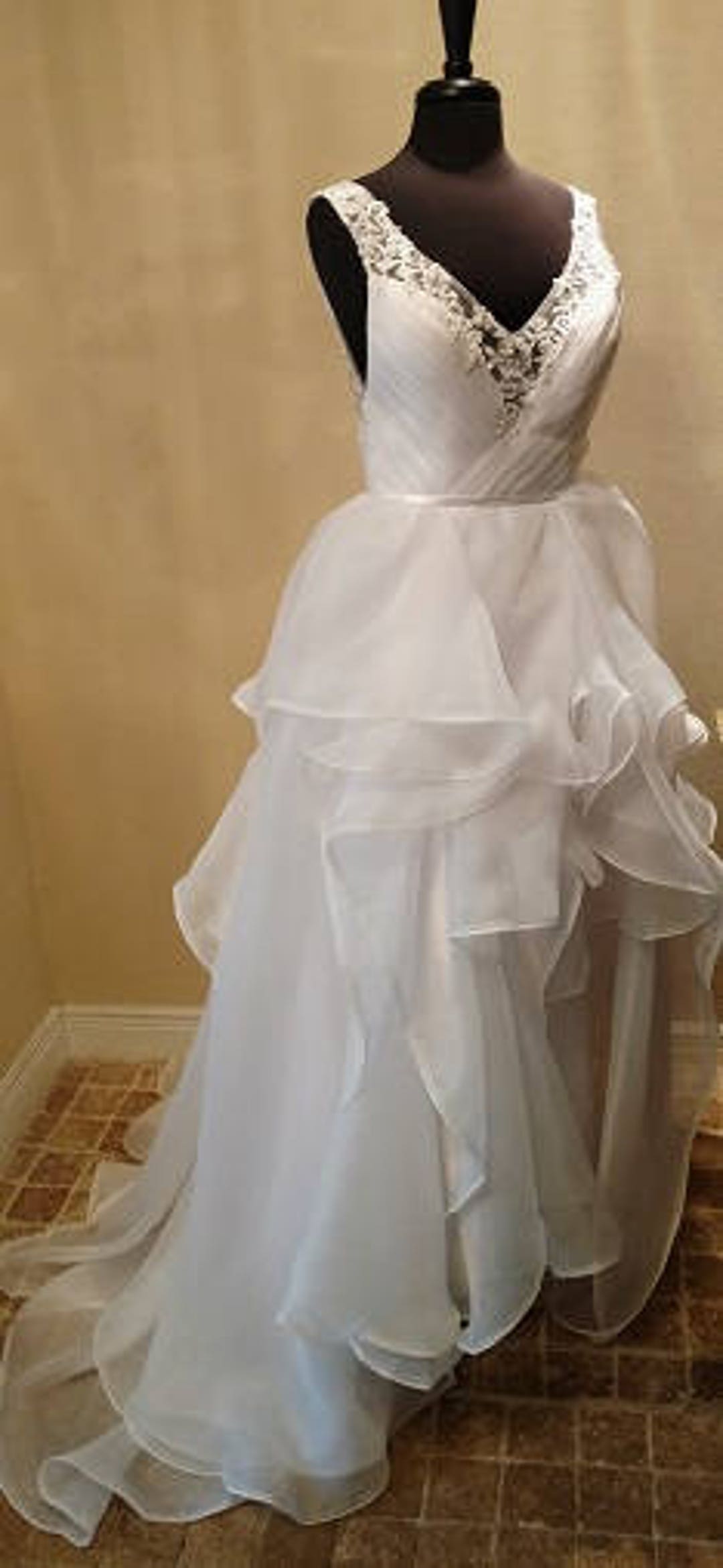 VANESSA | Chiffon Layered Skirt With Low Back - Etsy