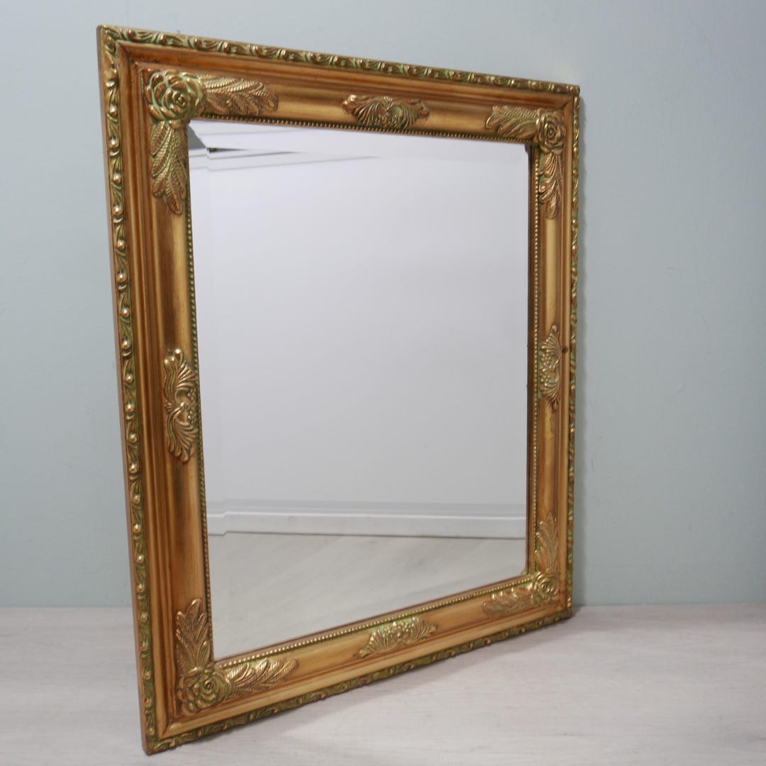 Vintage Gilt Wooden Mirror - 1980 - Rectangular Model - Etsy
