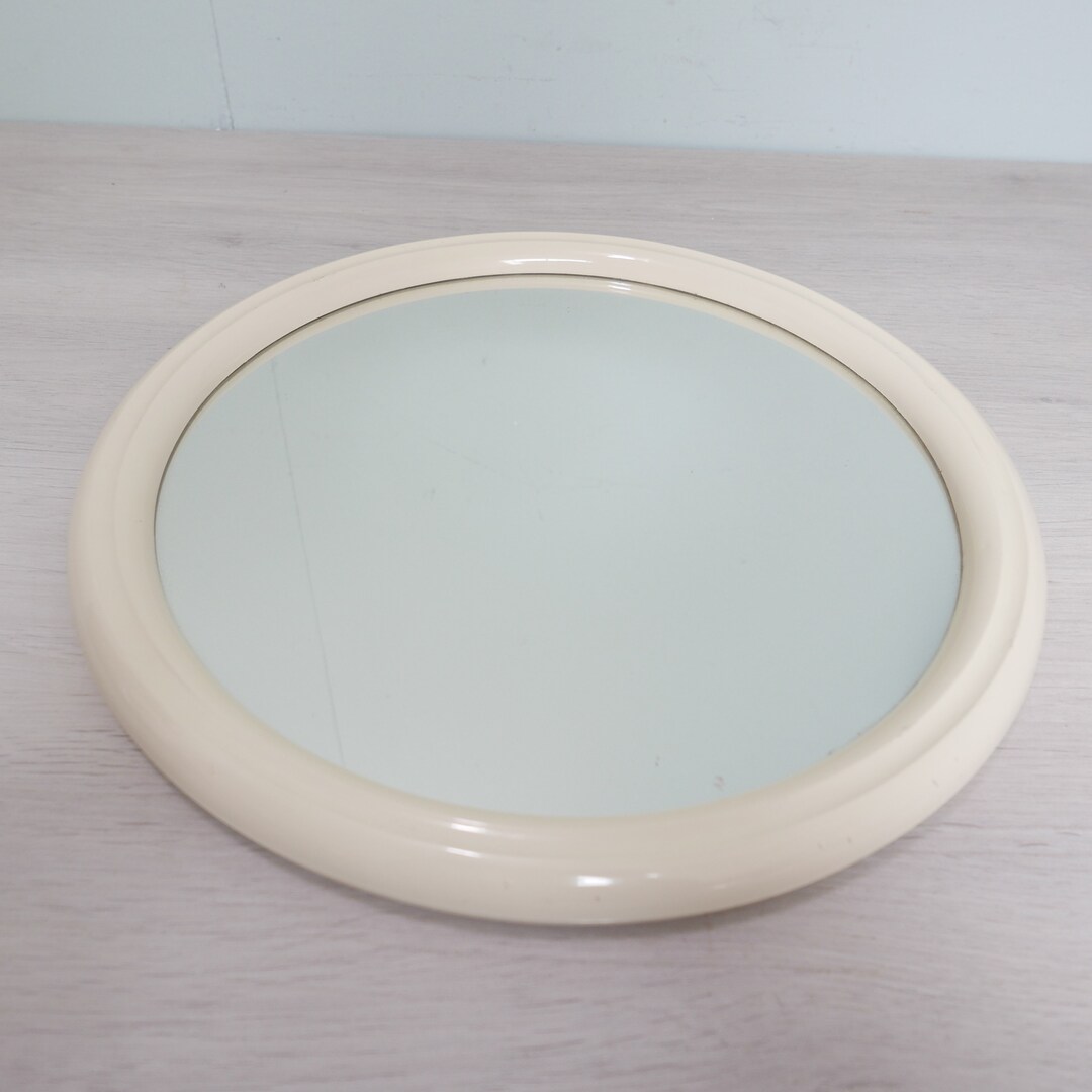 Vintage Tiger Mirror Netherlands 1970 Round Beige Plastic - Etsy