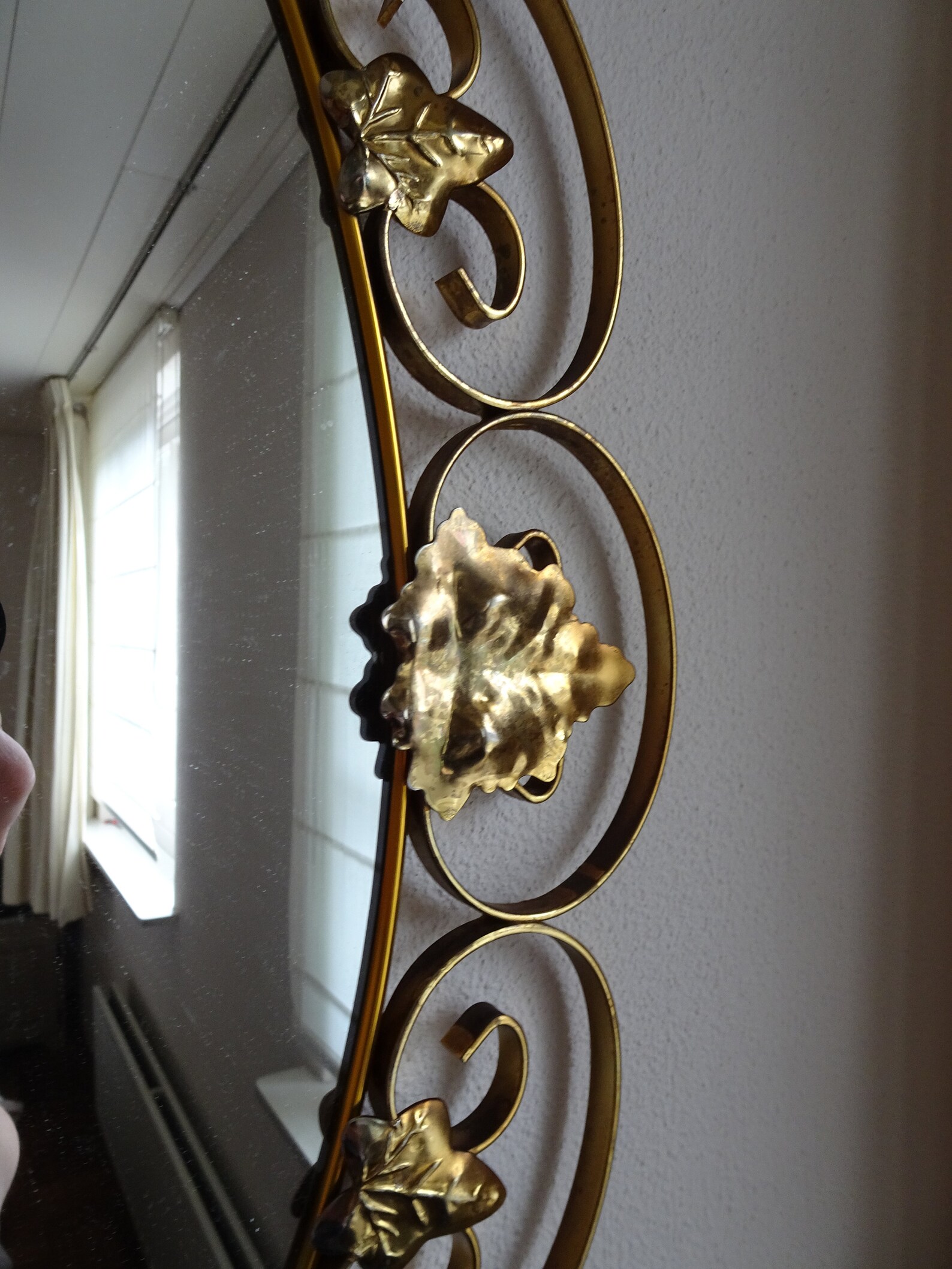 Mirror With Yellow Copper Frame 1970s Vintage - Etsy