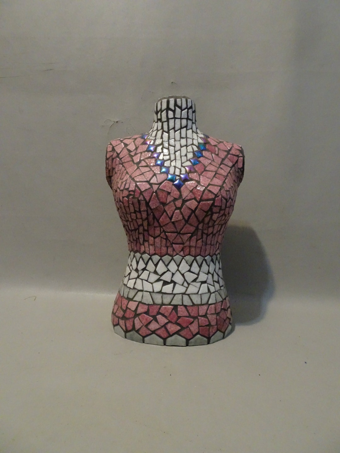 Mosaic Torso / Bust - With Antique French Porcelain Tiles - Handmade ...