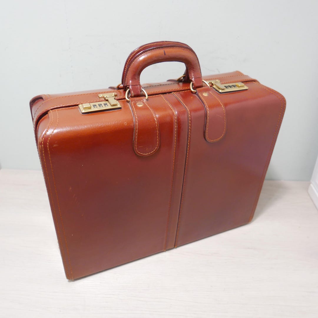 Leather Briefcase - Pilot Case - Amiet - Vintage 1970s - Etsy