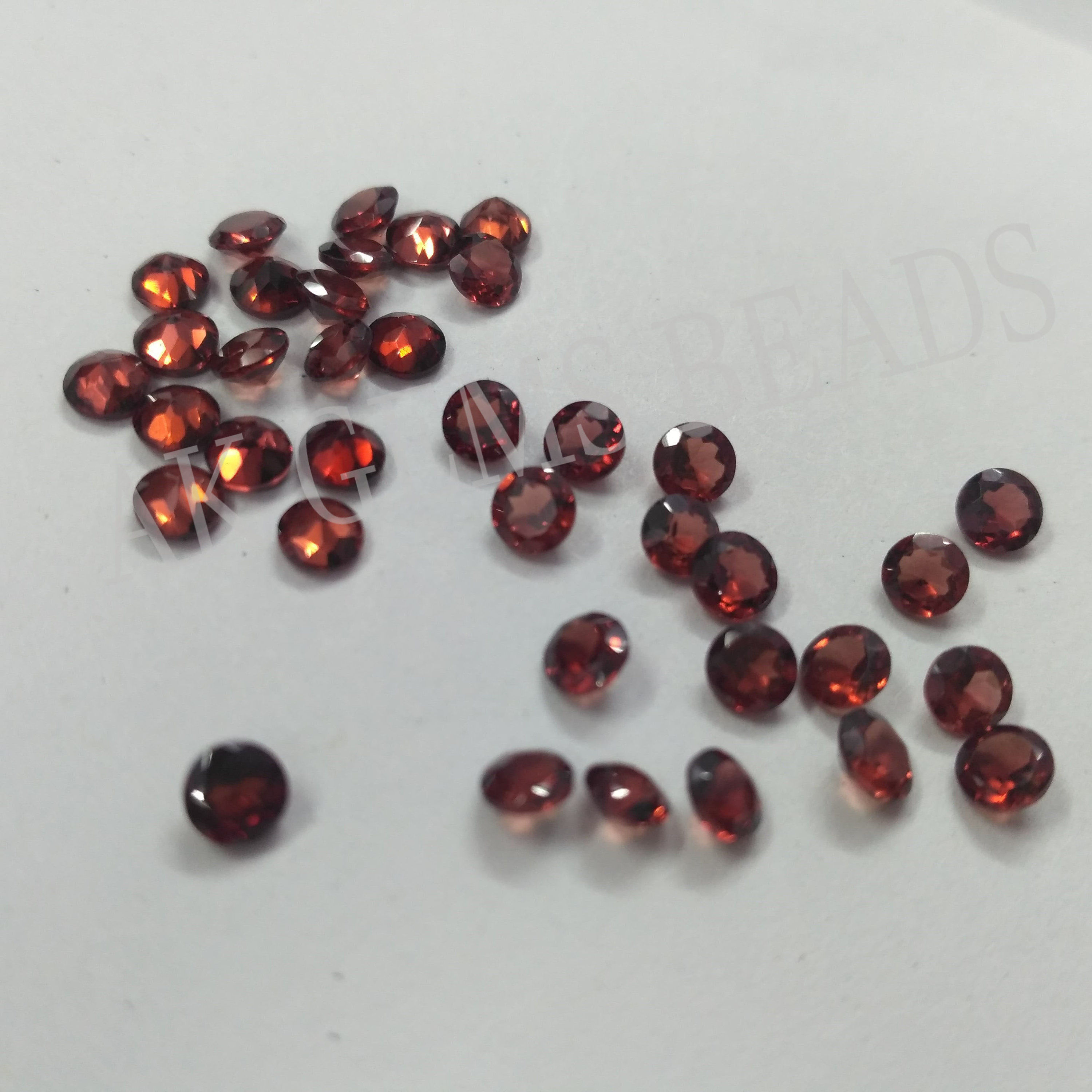 3mm Natural Red Garnet Stone Faceted Round Cut Gemstone Red | Etsy