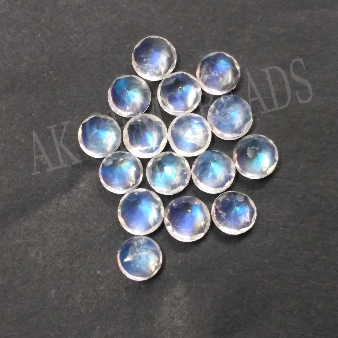 Natural 4mm Rainbow Moonstone Faceted Round Calibrated Gemstone ...
