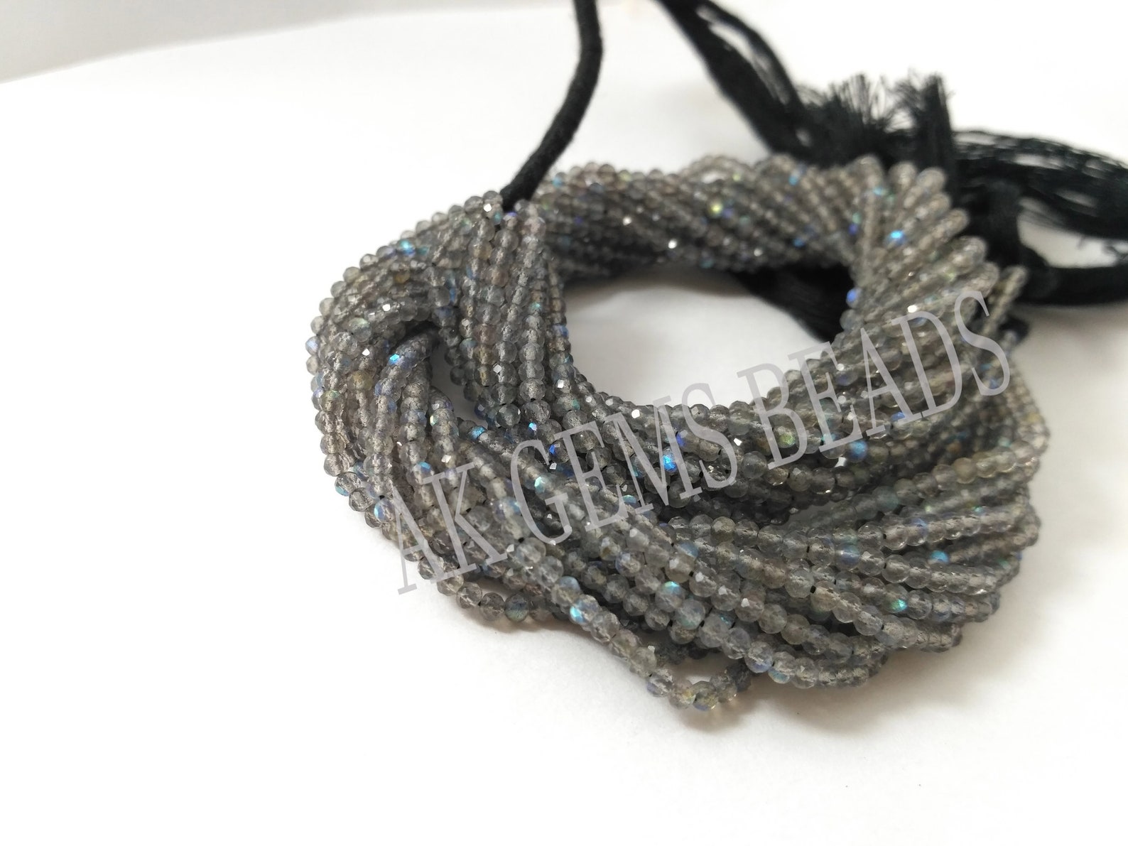 50 Strands Natural Micro Labradorite Faceted Rondelle Beads - Etsy