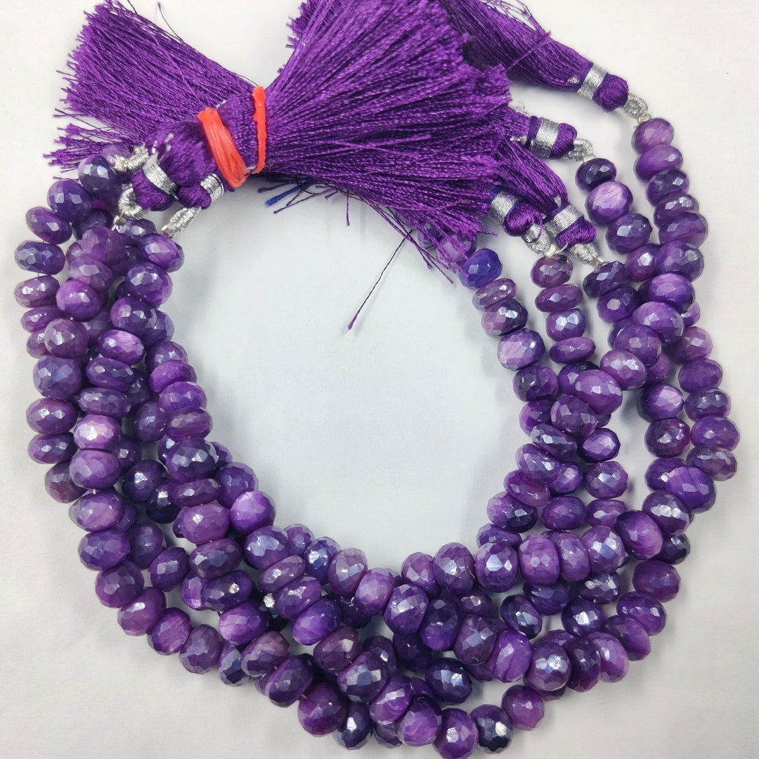 Mystic Lavender Blue Silverite Moonstone Rondelle Bead Strand, 7-8mm ...