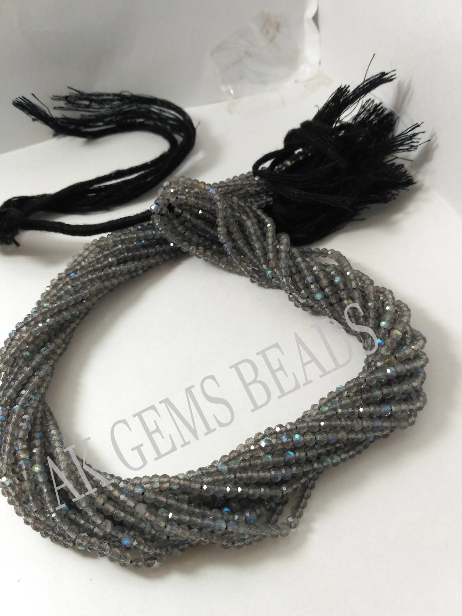 50 Strands Natural Micro Labradorite Faceted Rondelle Beads - Etsy