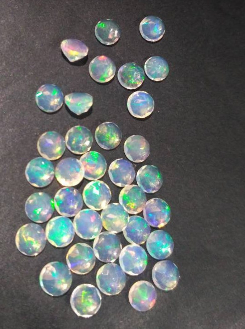 10 pieces 4MM Ethiopian opal faceted round 4mm opal round | Etsy