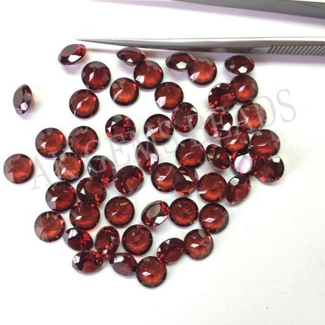 Natürlicher 4mm Roter Granat Facettiert Rund Großhandel Lose Edelstein ...