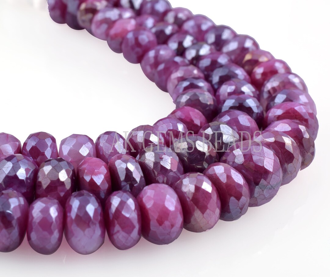 Mystic Red Ruby Silverite Moonstone Beads Strand, Red Sillimanite ...