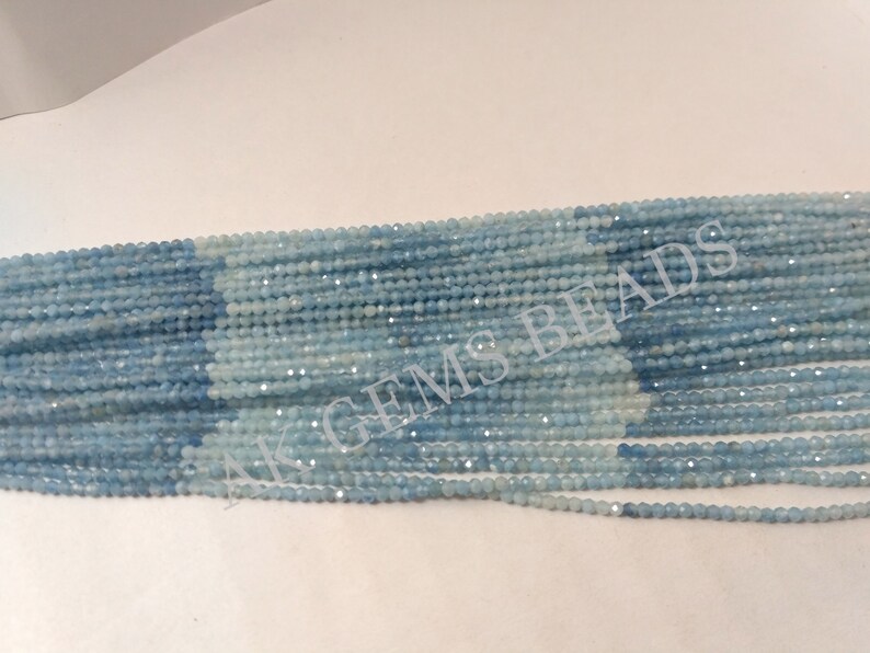 Micro Aquamarine Shaded Faceted Rondelle Gemstone Beads - Etsy
