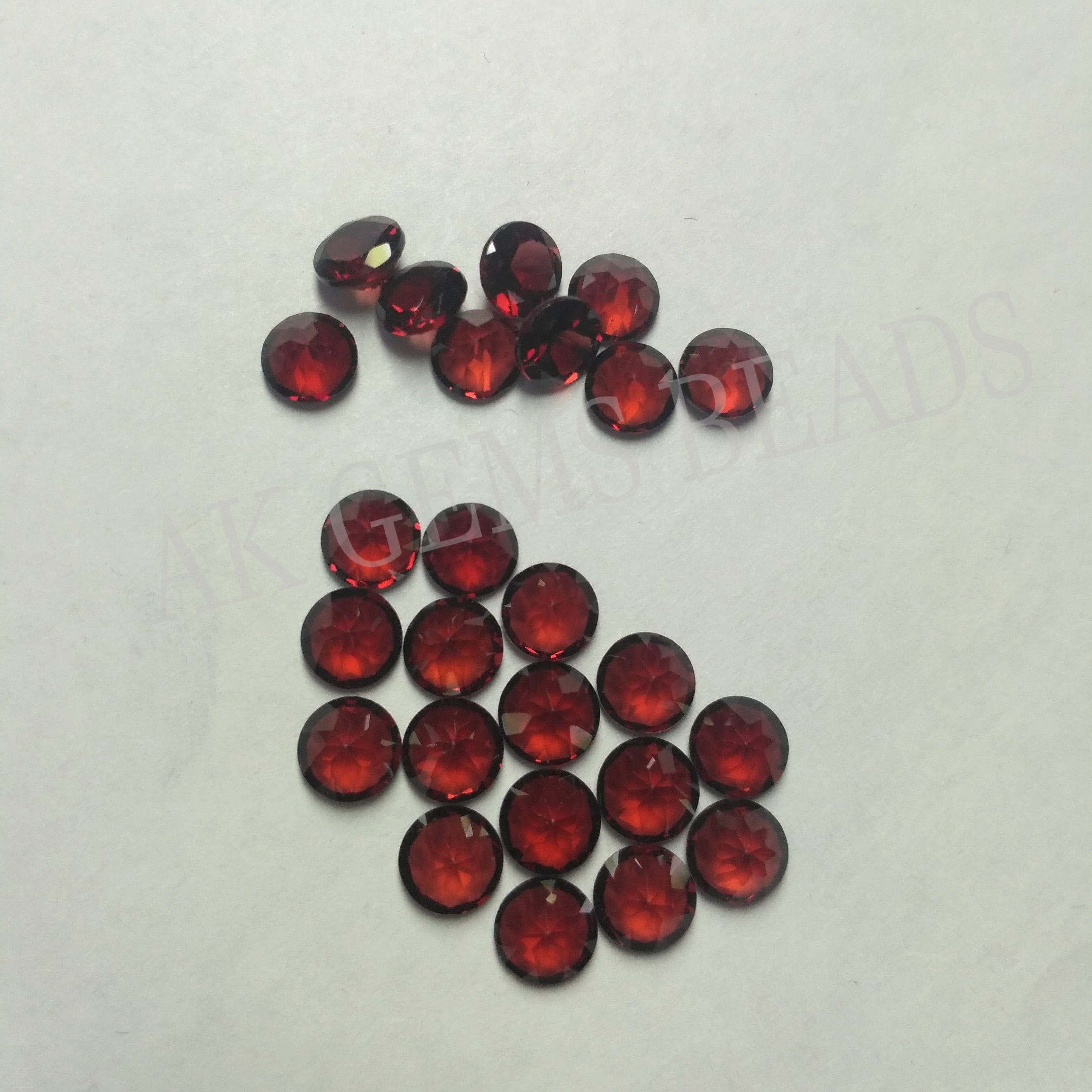 Natural Red Garnet Stone Faceted Round Cut Gemstone 2mm Red | Etsy