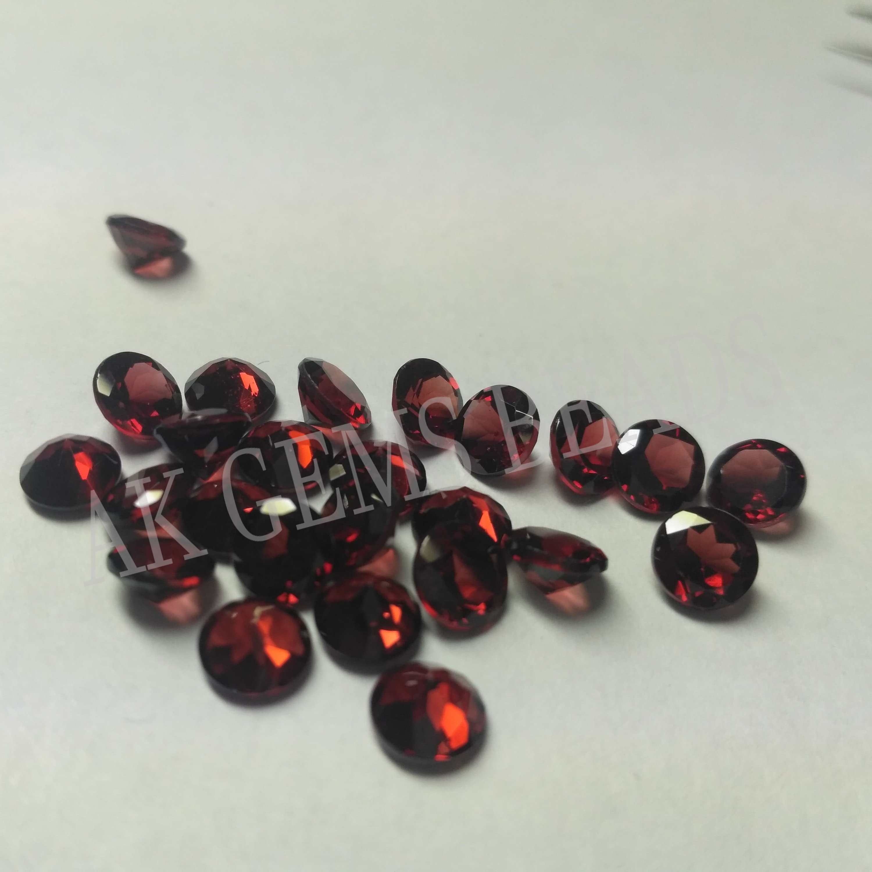 3mm Natural Red Garnet Stone Faceted Round Cut Gemstone Red | Etsy