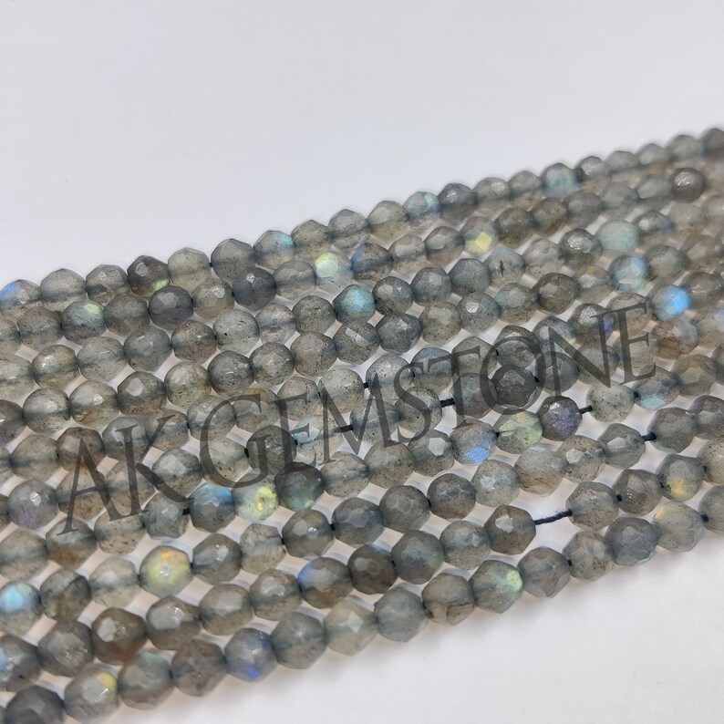 Natural Labradorite Round Balls Faceted Gemstone Beads Strand - Etsy