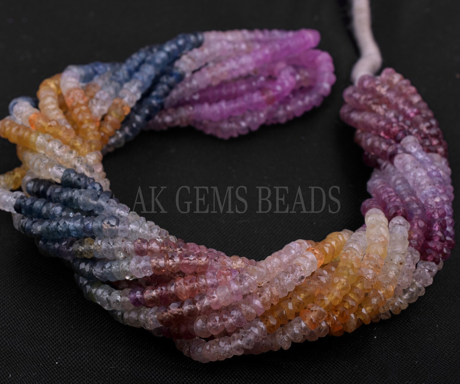 Natural Multi Precious Stone Faceted Beads Strand Multi | Etsy