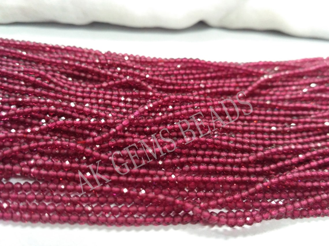 Micro Red Spinel Faceted Rondelle Gemstone Beads Strand AAA | Etsy