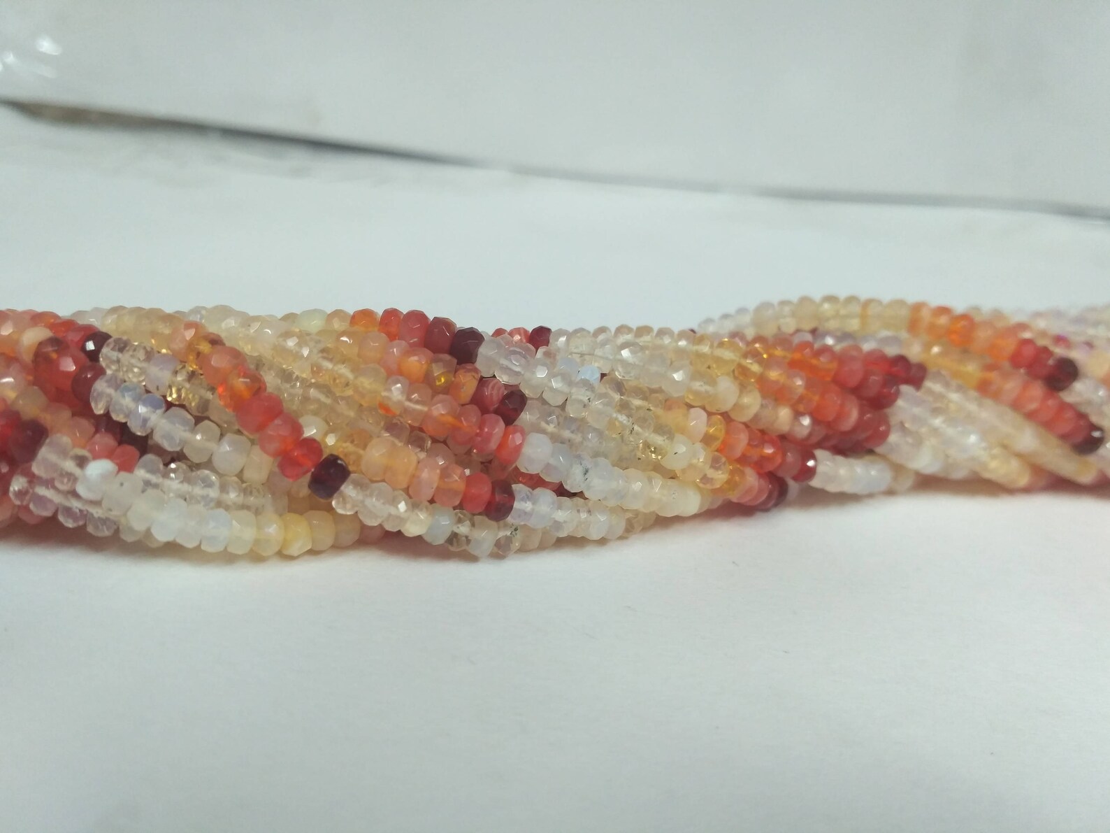 Natural Mexican Fire Opal Shaded Faceted Rondelle Gemstone | Etsy